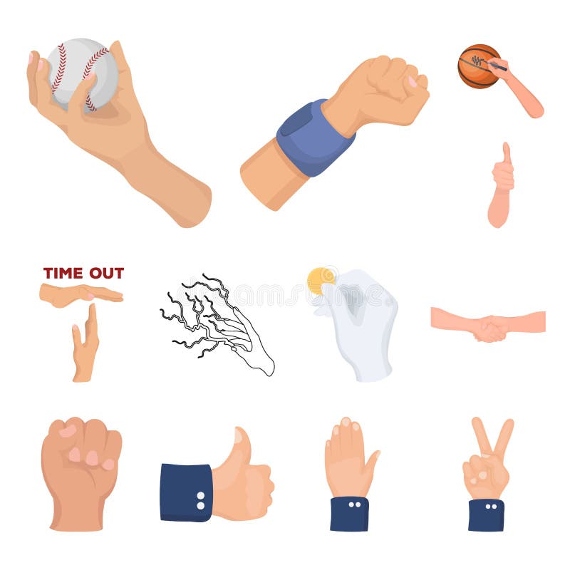 Vector Design of Animated and Thumb Sign. Set of Animated and Gesture ...