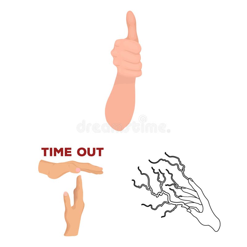 Vector Illustration of Animated and Thumb Symbol. Set of Animated and ...