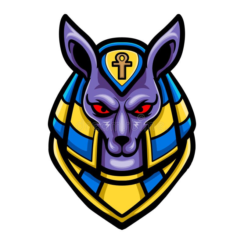Anubis Head Logo Mascot Design Stock Vector - Illustration of angry ...