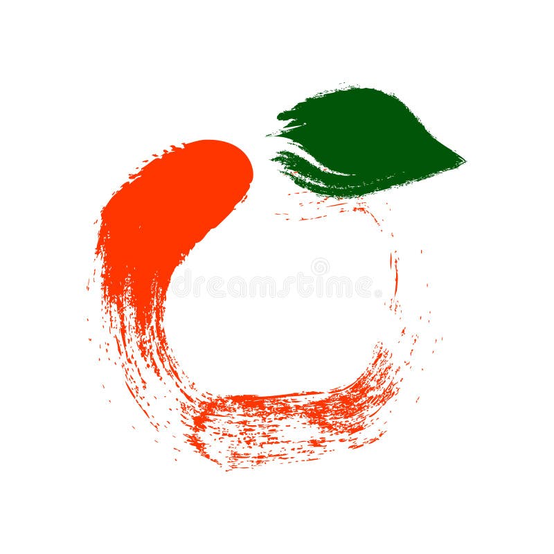 Vector Illustration Apple in Abstract Style Isolated on White Stock ...