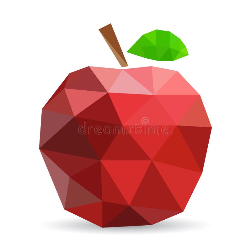 Vector Illustration of an Apple Stock Vector - Illustration of polygons ...