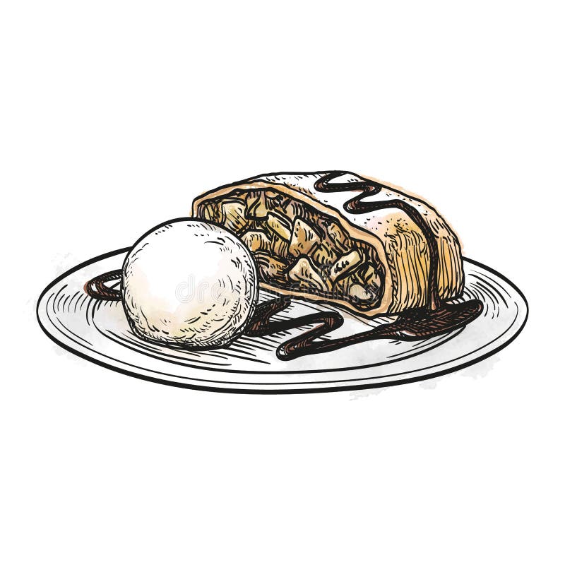 Apple strudel stock illustration. Illustration of culture - 21481052