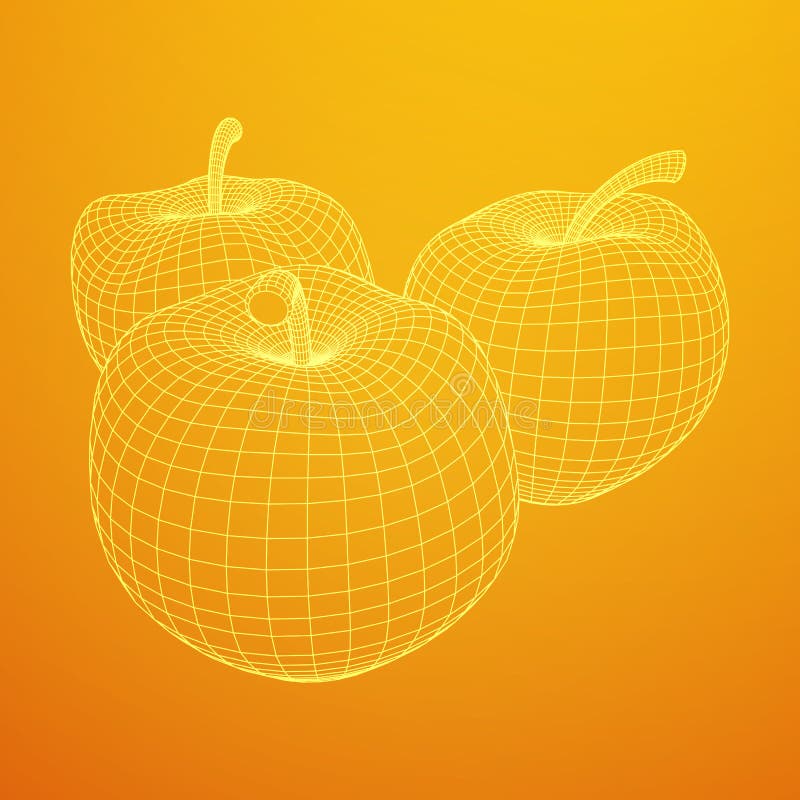 Vector Illustration of Apple Stock Vector - Illustration of blueprints ...