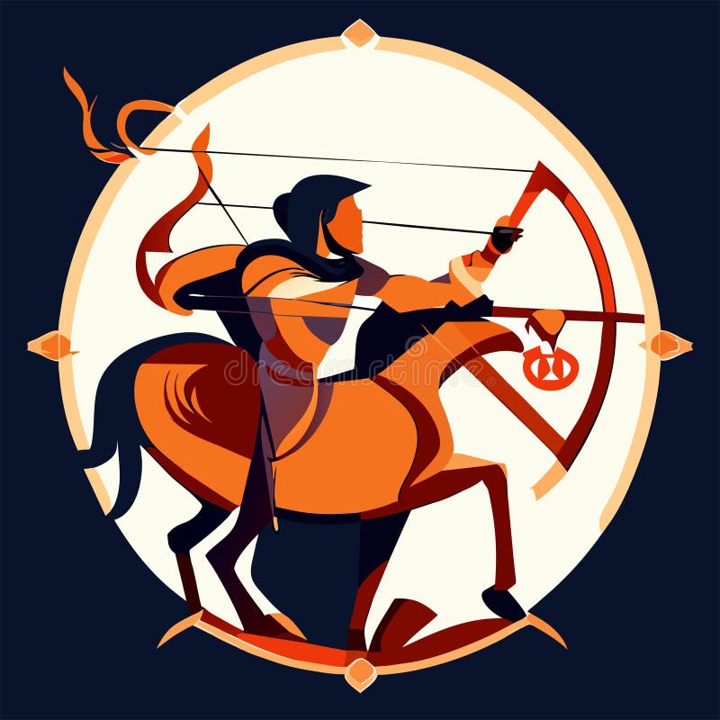 An Archer in a Circle of Fire in the Style of Anime Aesthetic Stock ...