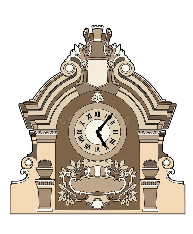 Big clock stock vector. Illustration of time, architectural - 97184417