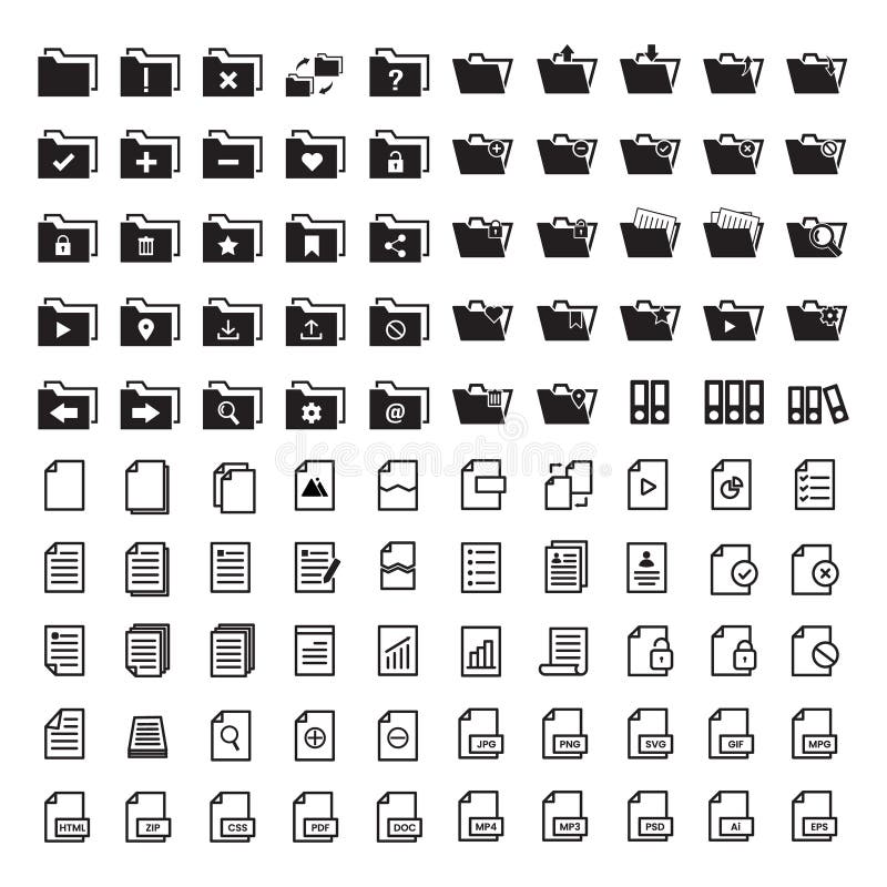 Vector Illustration of Archive Folder Document File Doc CSS Set Icon ... Vector Illustration of Archive Folder Document File Doc CSS Set Icon ...
