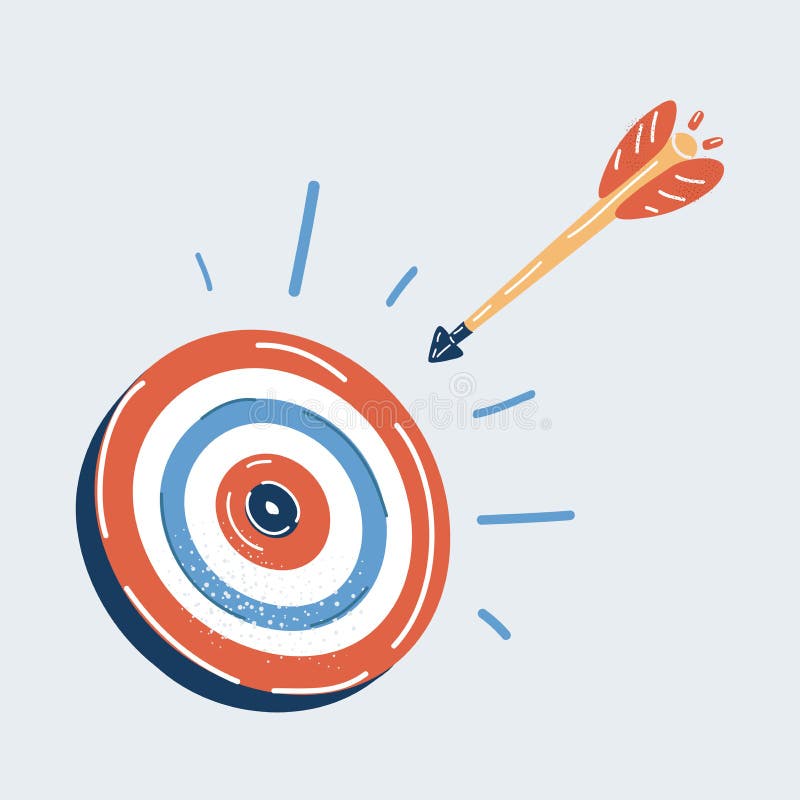 Vector Illustration of Arrow Flies in Direction of Aim Stock Vector ...