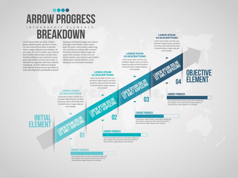 Arrow Progress Breakdown Infographic Stock Vector - Illustration of ...