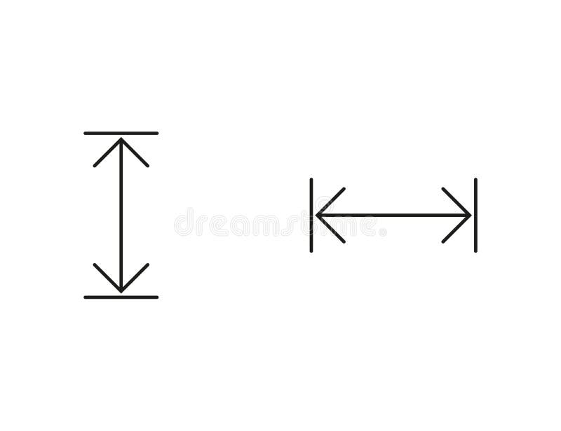 Arrows, Height, Width, Dimensions Icon. Vector Illustration. Stock ...