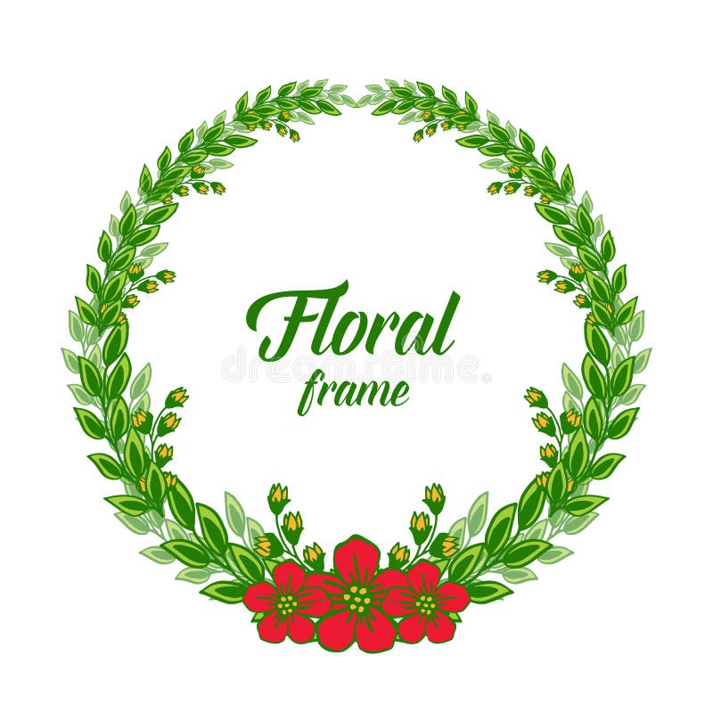 Vector Illustration Art Decor Style Red Flower Frame Stock Vector ...