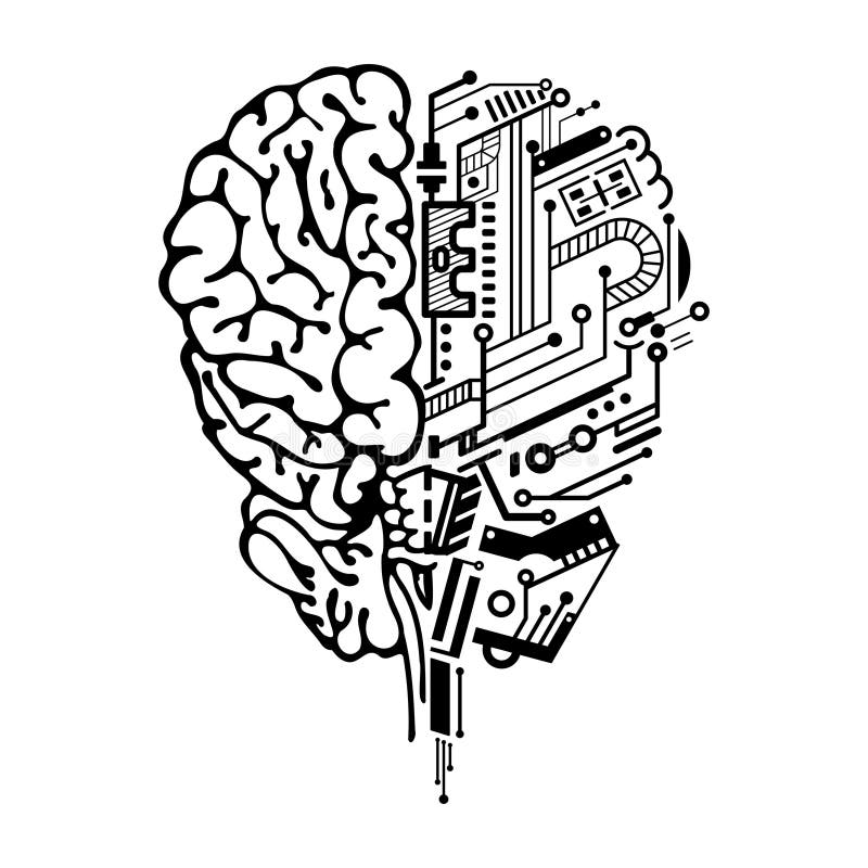 Vector Illustration Artificial Intelligence, Cyber Brain, Ai Concept ...