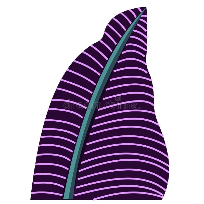 Vector Illustration of an Artistic Purple Leaf Design Flat Template ...