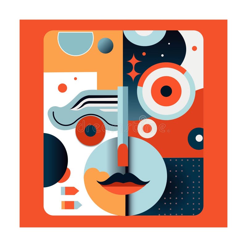 Vector Illustration Artwork Geometric Forms Face Components . Stock ...