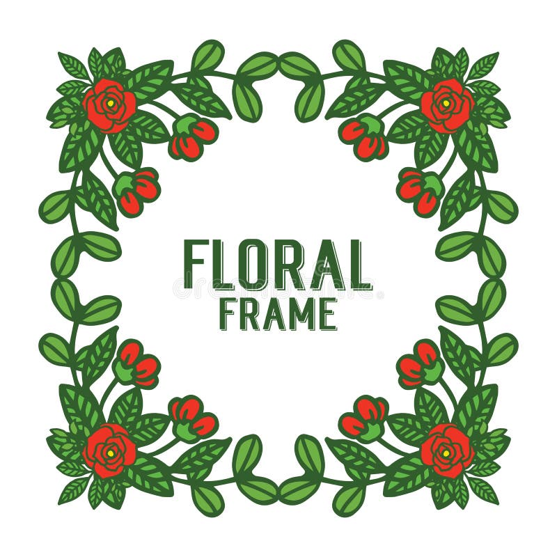 Vector Illustration Artwork Red Rose Wreath Frames Blooms Stock Vector ...