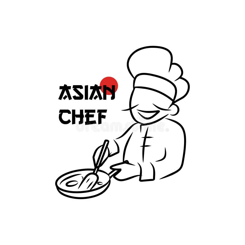 Vector Illustration of an Asian Chef Stock Illustration - Illustration ...