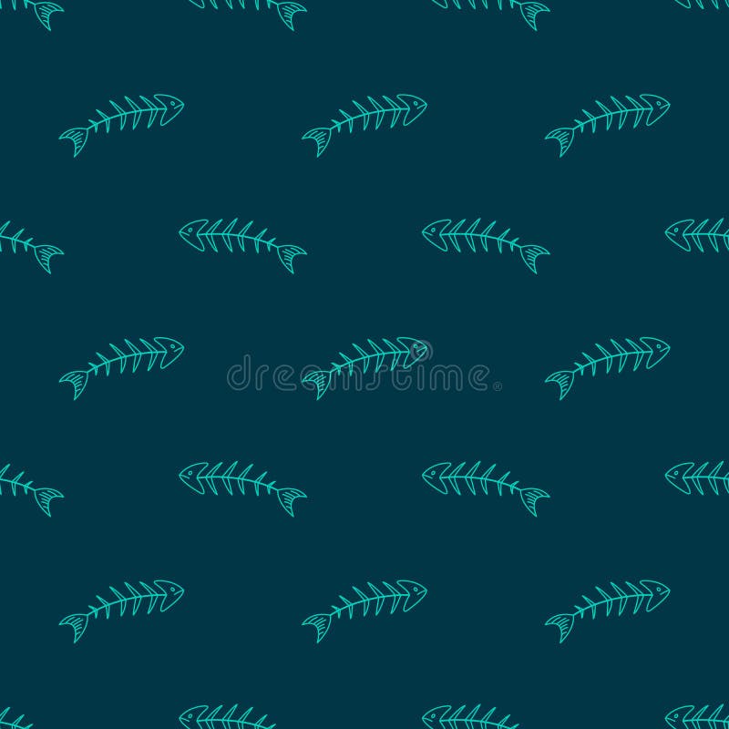 Geometric Simple Minimalistic Seamless Pattern with Birch Fish Skeleton ...