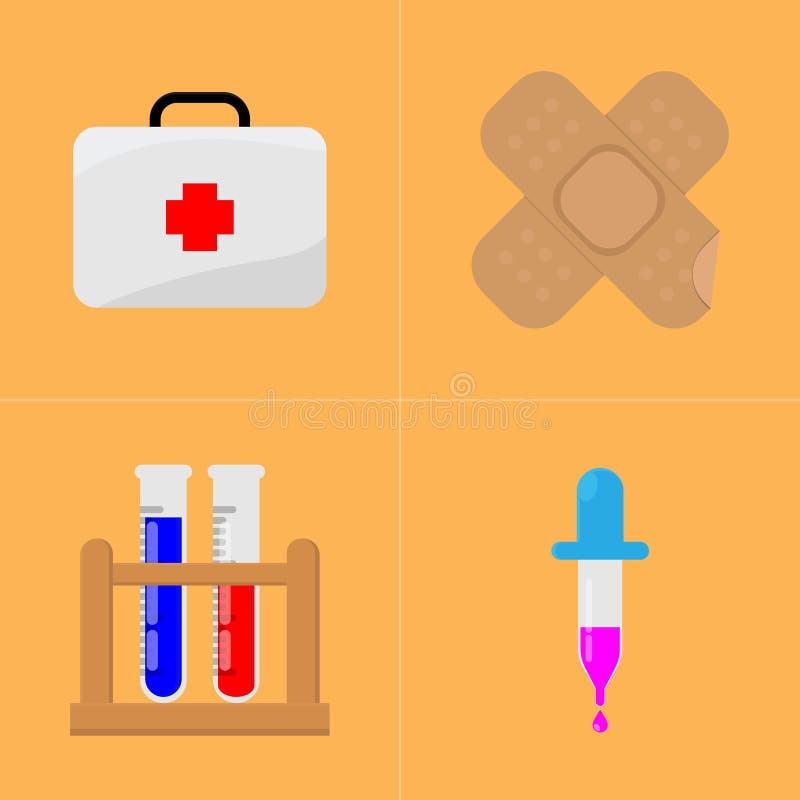 Vector Illustration of Assorted Items in Hospital. Editorial Image ...