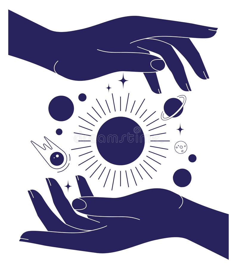 Vector Illustration of Astrology Outer Space Icon. Heavenly Elements ...