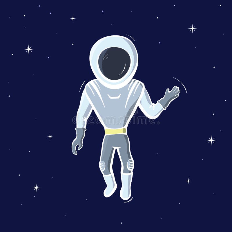Astronaut Floating Space Outline Stock Illustrations – 311 Astronaut ...