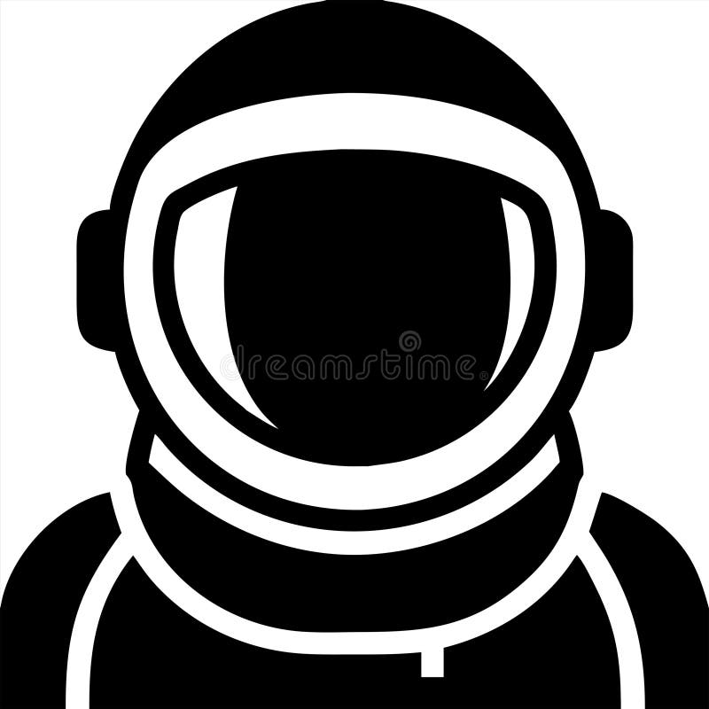 Vector Illustration Astronaut Helmet Silhouette for Space Exploration ...