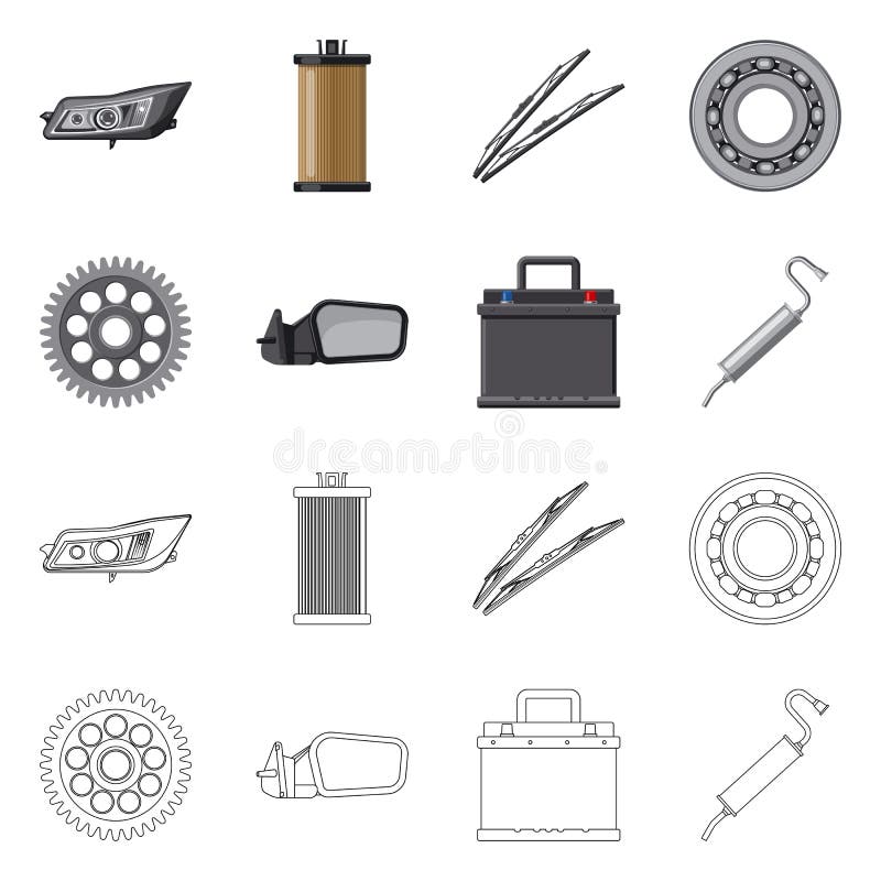 Vector Design of Auto and Part Symbol. Collection of Auto and Car Stock ...
