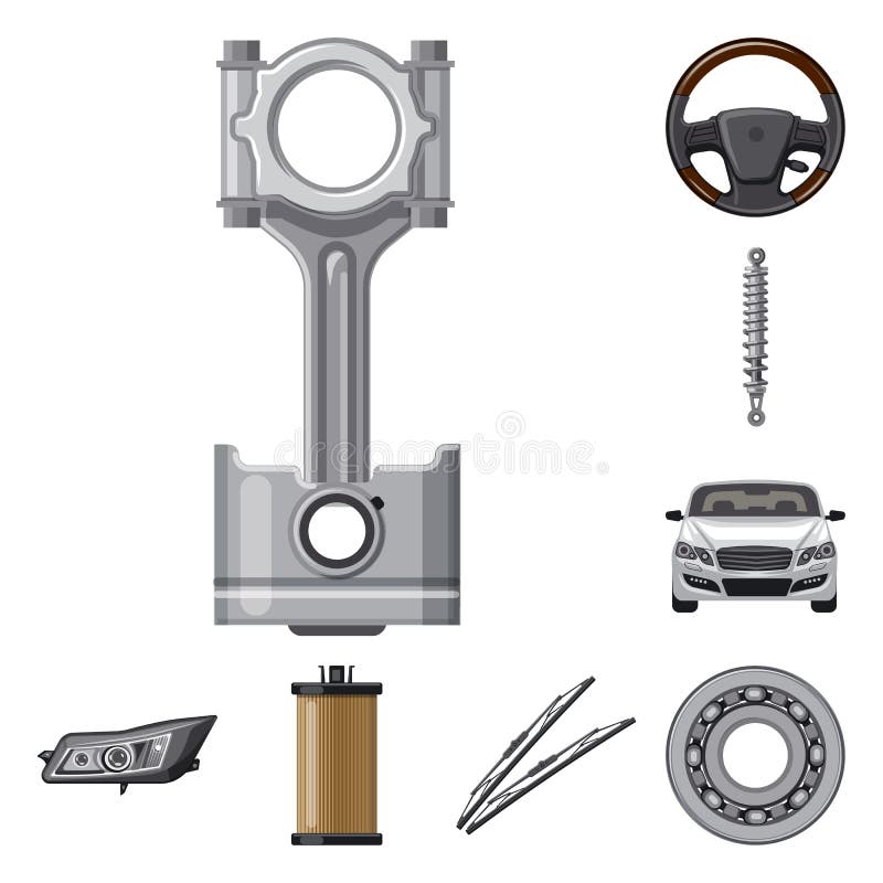 Vector Illustration of Auto and Part Symbol. Set of Auto and Car Vector ...