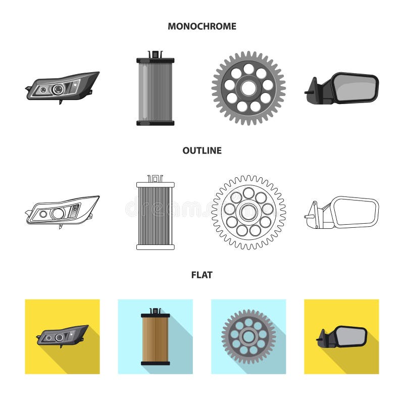 Vector Illustration of Auto and Part Symbol. Set of Auto and Car Stock ...