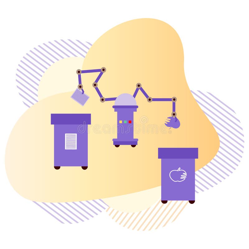 Vector Robot Sorting Garbage Waste Recycling Eco Stock Vector ...