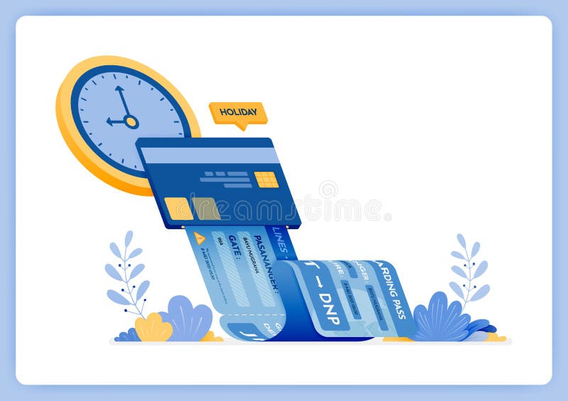 Vector Illustration of Automatic Flight Ticket Purchase Schedule by ...