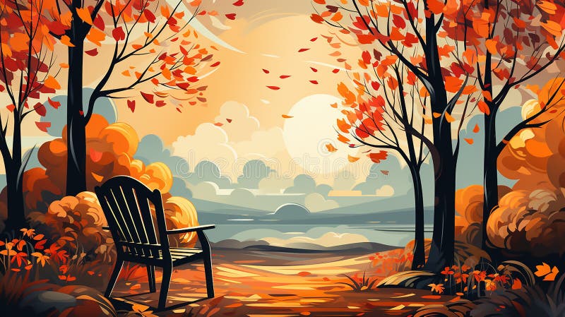 Vector Illustration of Autumn Fall Garden Stock Illustration ...