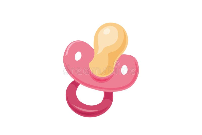 Vector Illustration of Baby Girl Pacifier Stock Vector - Illustration ...