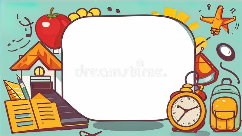 Vector Illustration of Back To School Template Design with Copy Space ...