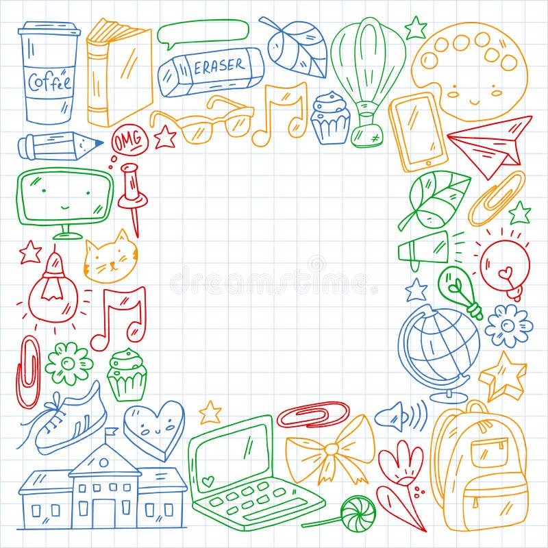 Vector Illustration. Back To School Vector Pattern. Textile Fabric ...