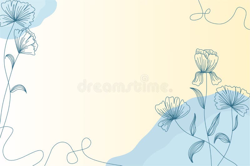 Flower Line Art Background Vector Stock Vector - Illustration of ...