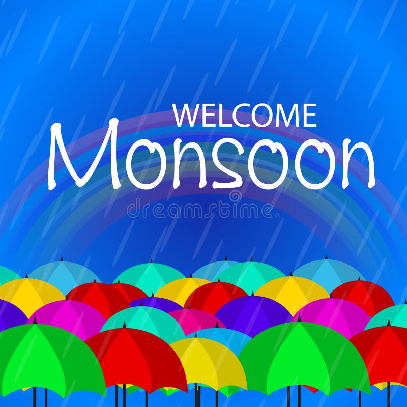 Happy Monsoon. stock illustration. Illustration of rainy - 159824236