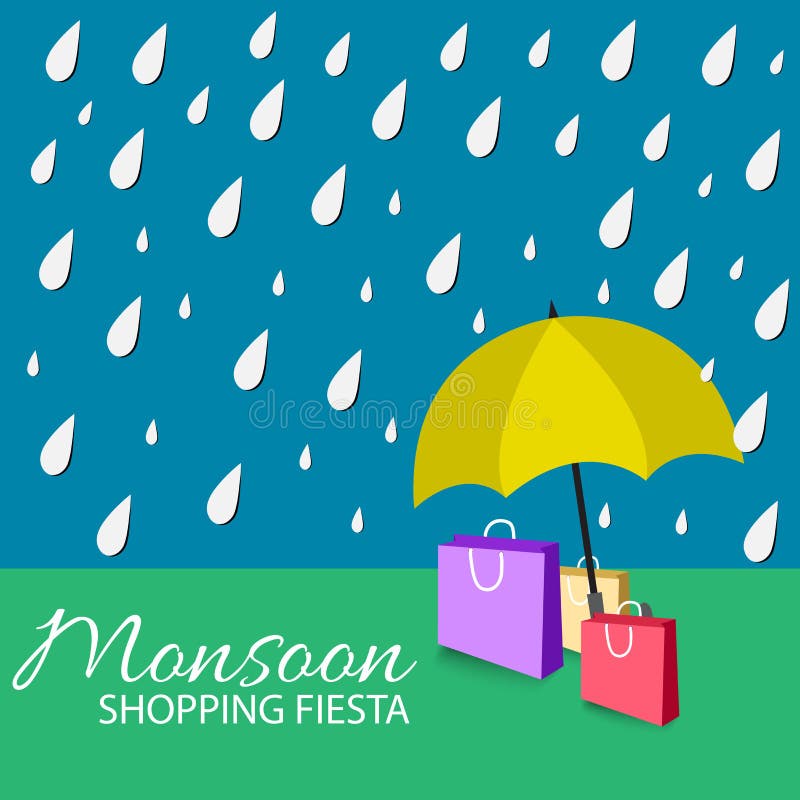 Happy Monsoon. stock illustration. Illustration of header - 159824082