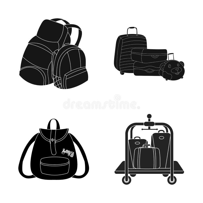 Vector Design of and Backpack Sign. Collection of and Pack Stock Vector ...