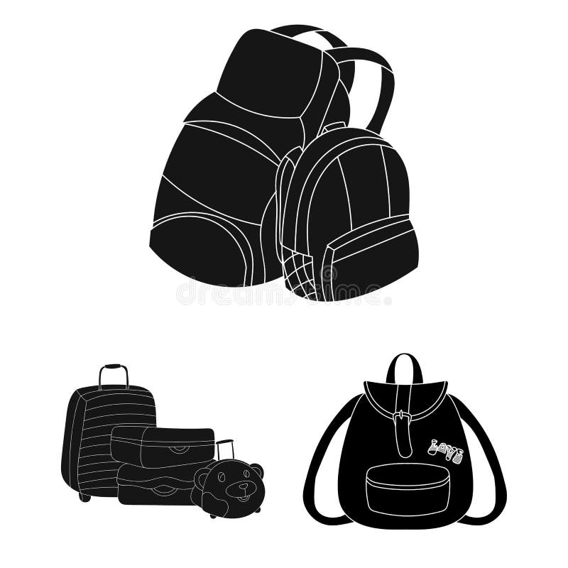 Vector Design of and Backpack Symbol. Collection of and Pack Stock ...