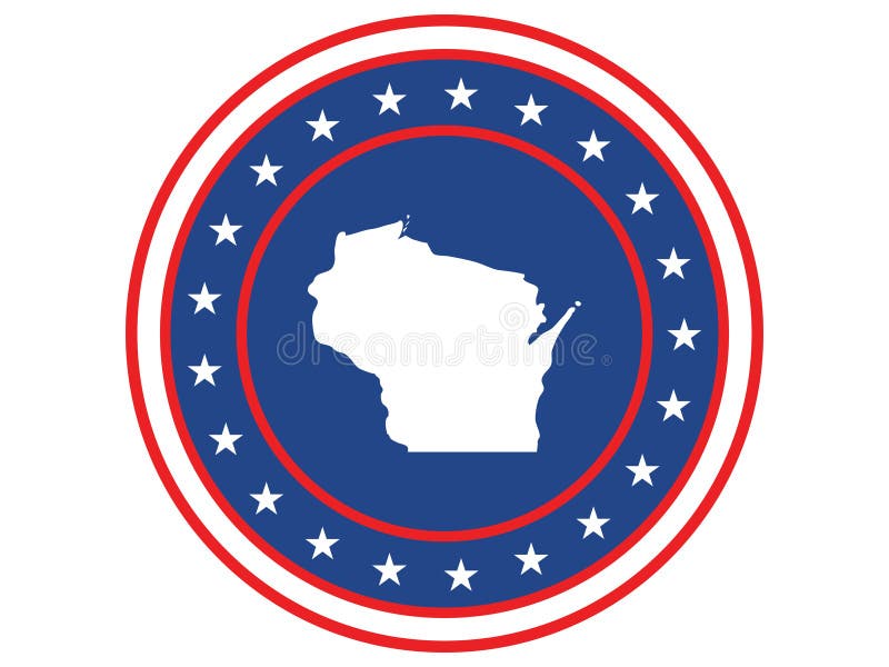 Badge of the State of Wisconsin in Colors of USA Flag Stock Vector ...