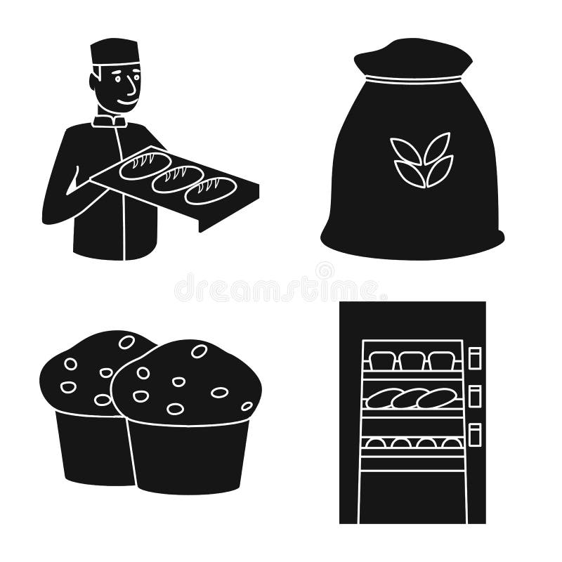 Vector Design of Bakery and Natural Icon. Collection of Bakery and ...