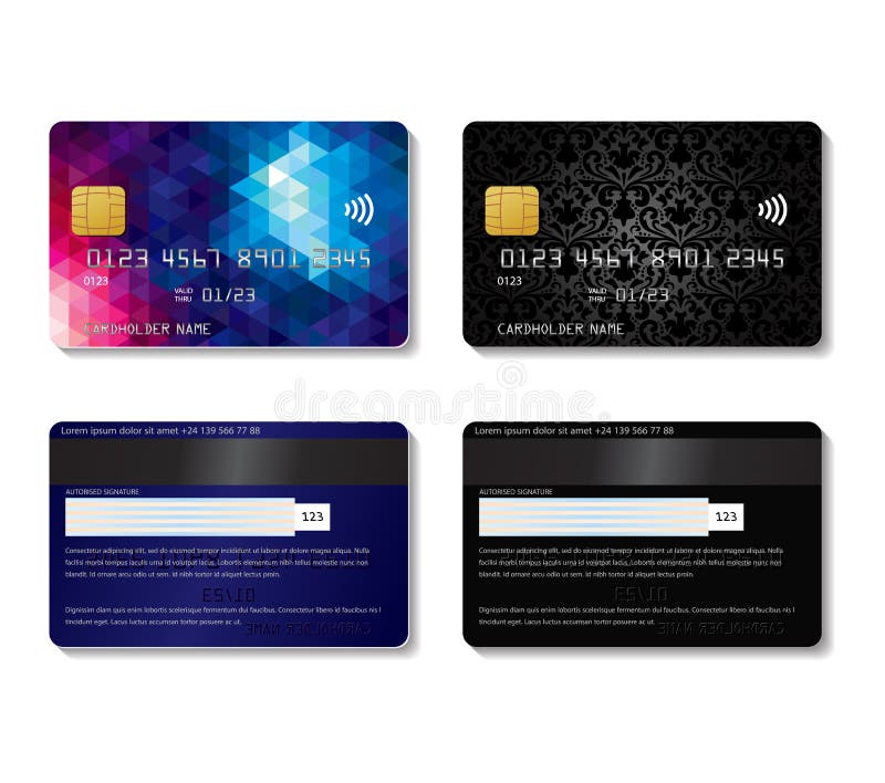 Vector Illustration of Bank Credit Cards on Grey Background Editorial ...