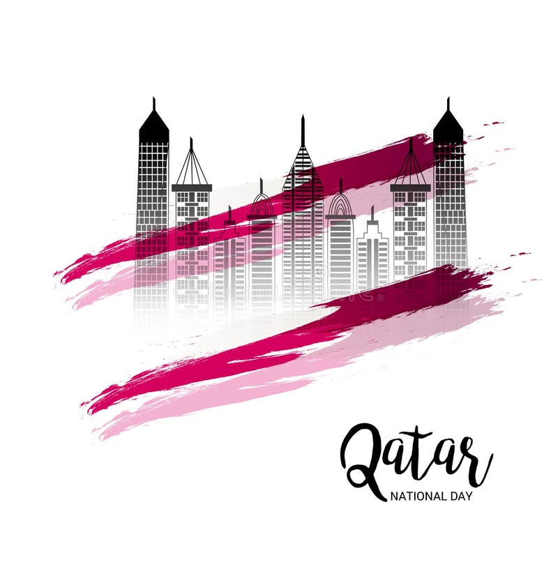 Qatar National Day. stock illustration. Illustration of card - 133541224