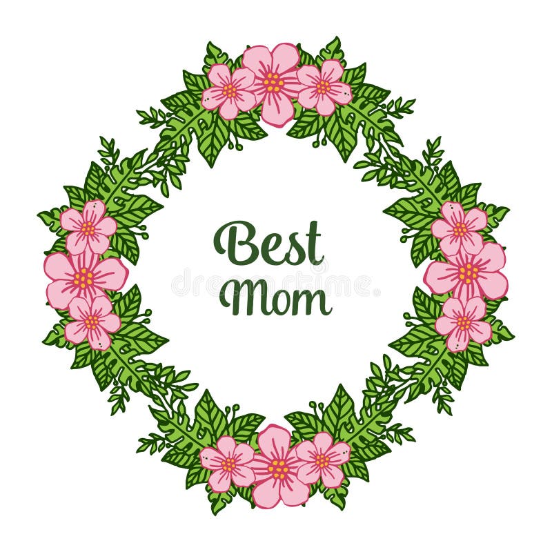 Vector Illustration Banner Best Mom with Art of Pink Flower Frame Stock ...