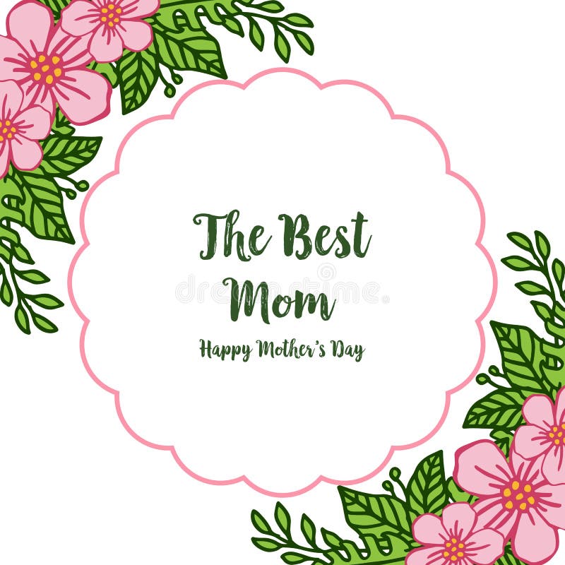 Vector Illustration Banner Best Mom with Art of Pink Flower Frame Stock ...