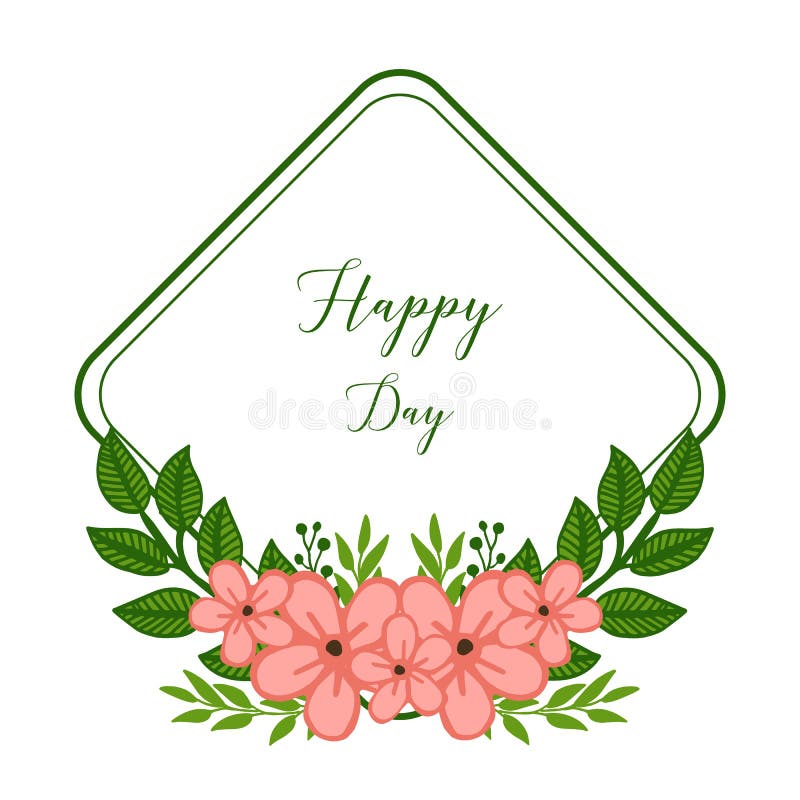 Vector Illustration Banner Happy Day with Pattern Art Green Leafy ...