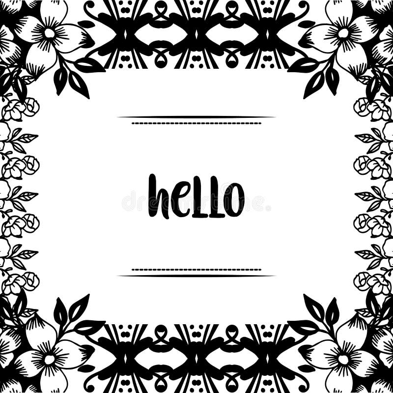 Vector Illustration of Banner Hello for Various Crowd of Flower Frame ...