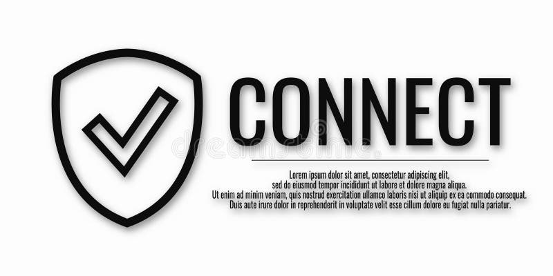 Vector Illustration of Banner with Secure Connection Concept. Word ...