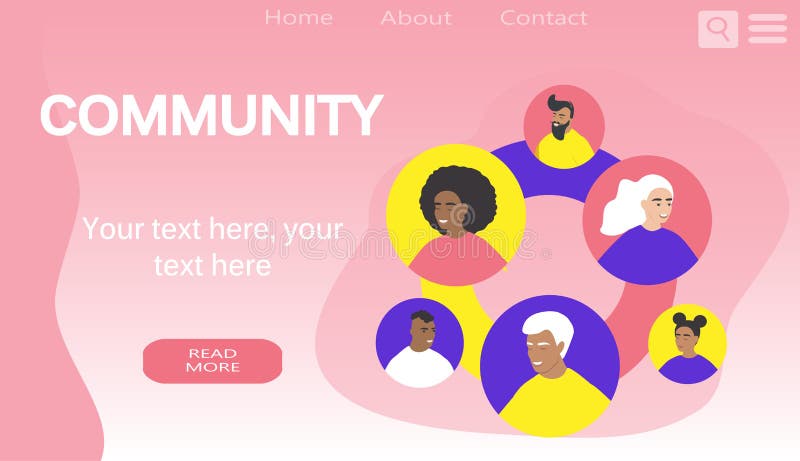 Illustration, Banner for the Site on the Theme Community, Communication ...