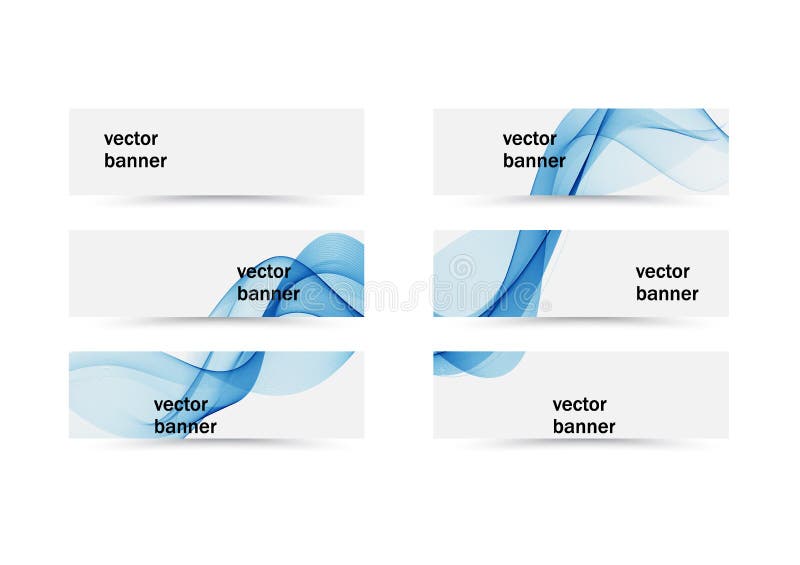 Vector Illustration of Banners or Website Headers with Abstract Wave ...