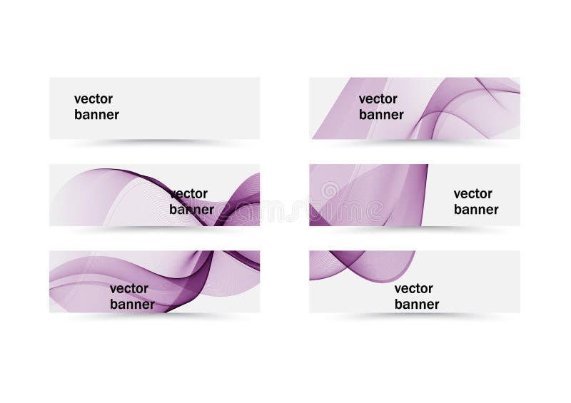 Vector Illustration of Banners or Website Headers with Abstract Wave ...